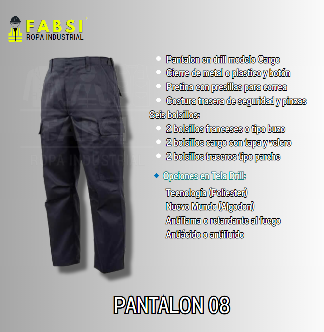 Pantalon Drill Modelo Cargo – 👷CONFECCIÓN DE ROPA INDUSTRIAL 🔰ROPA DE ...